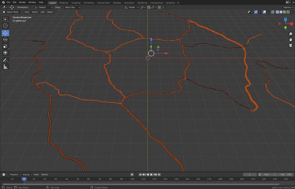 3D Roads and paths in Blender model - TurboSquid 1729099