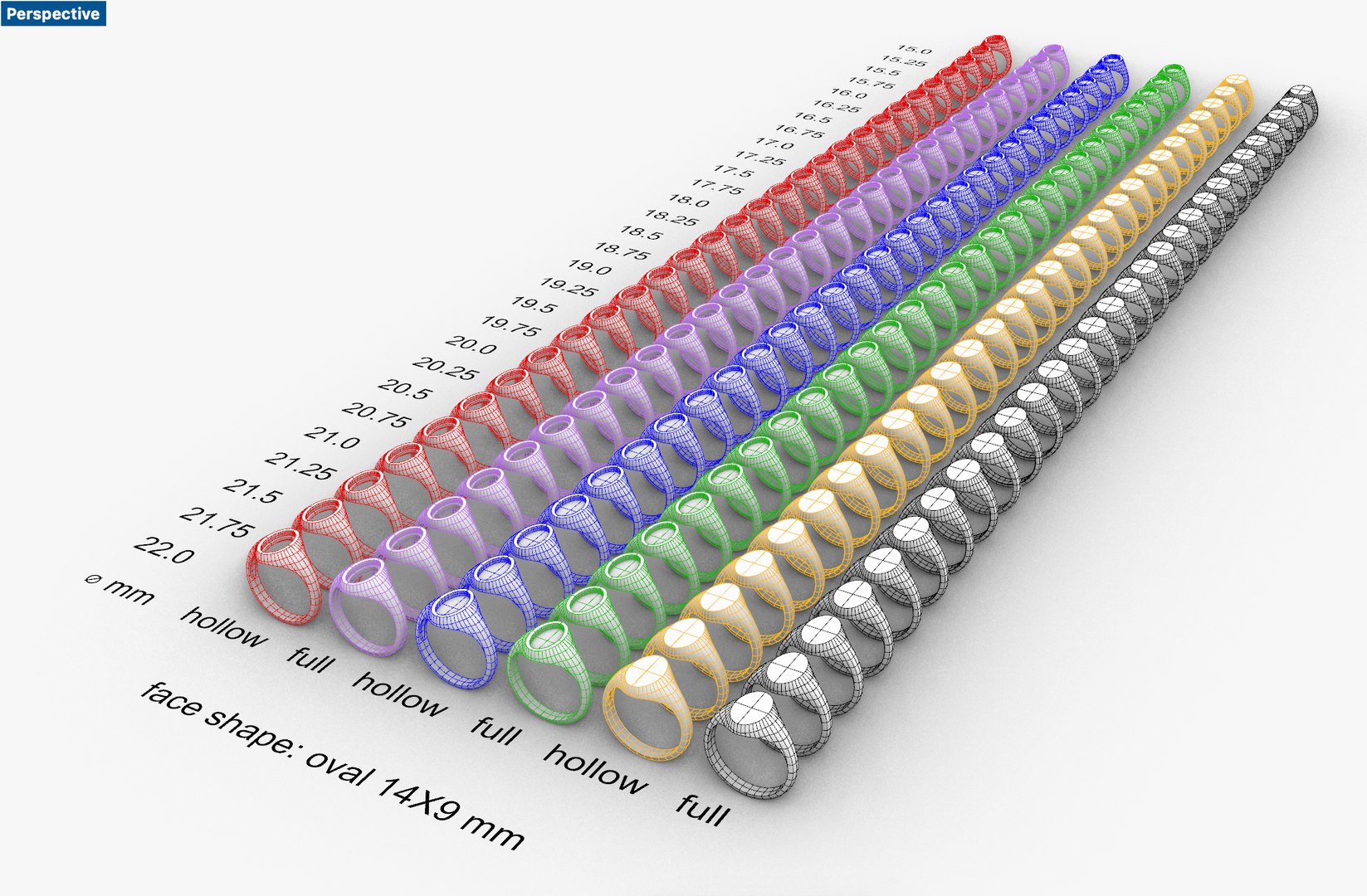 Oval 14X9 Mm Signet Rings 174 Items 3D Model - TurboSquid 2326881