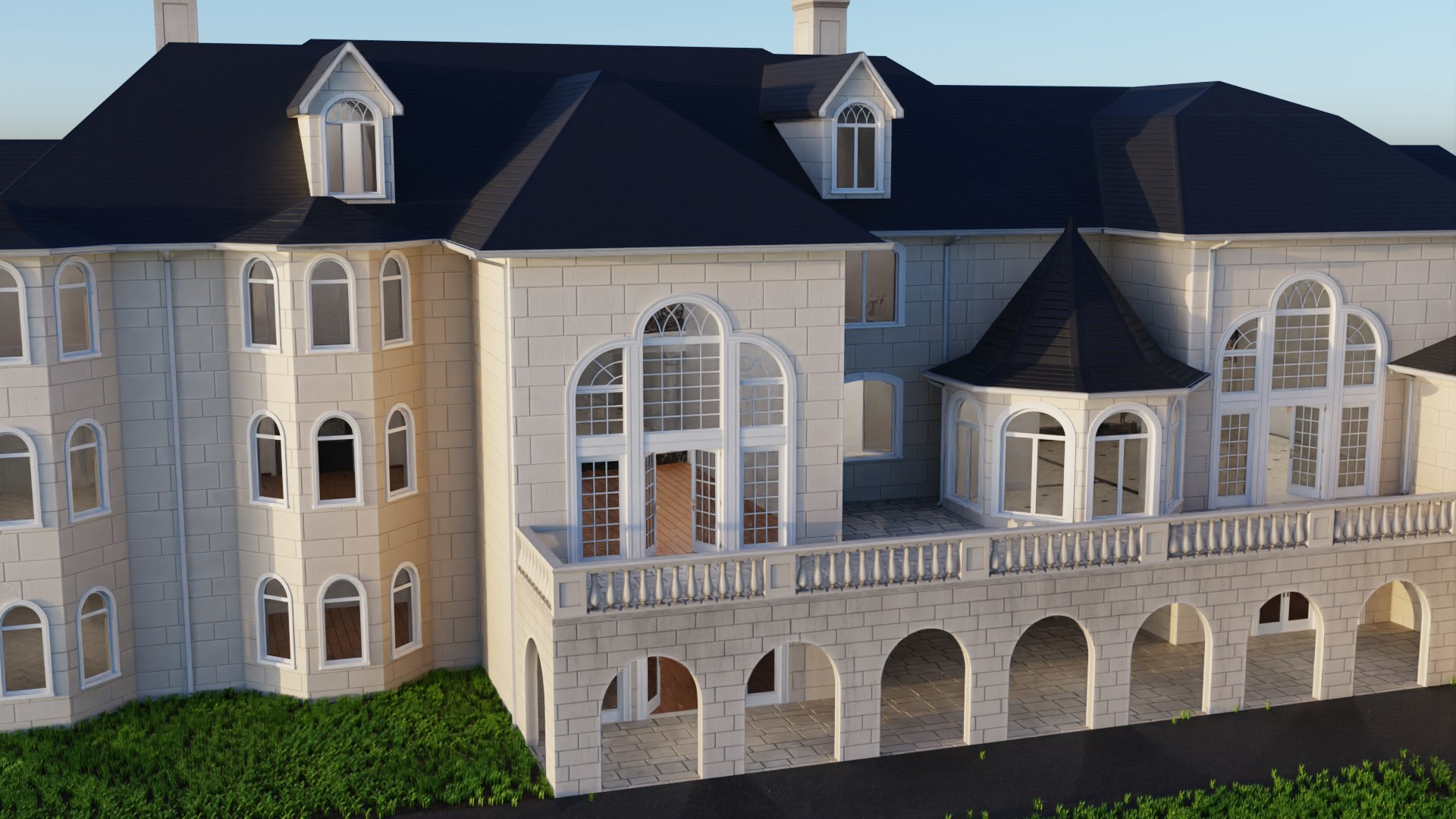 Mega Mansion 3D Model - TurboSquid 2220779
