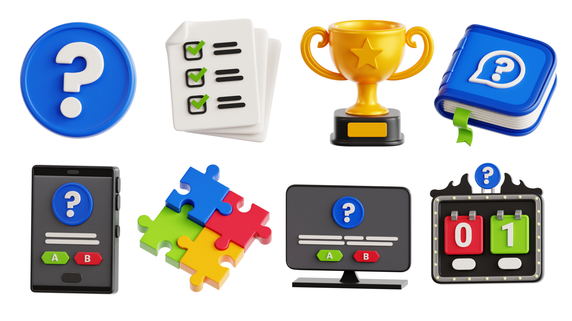 3D Quiz 3D Collection - TurboSquid 2329848