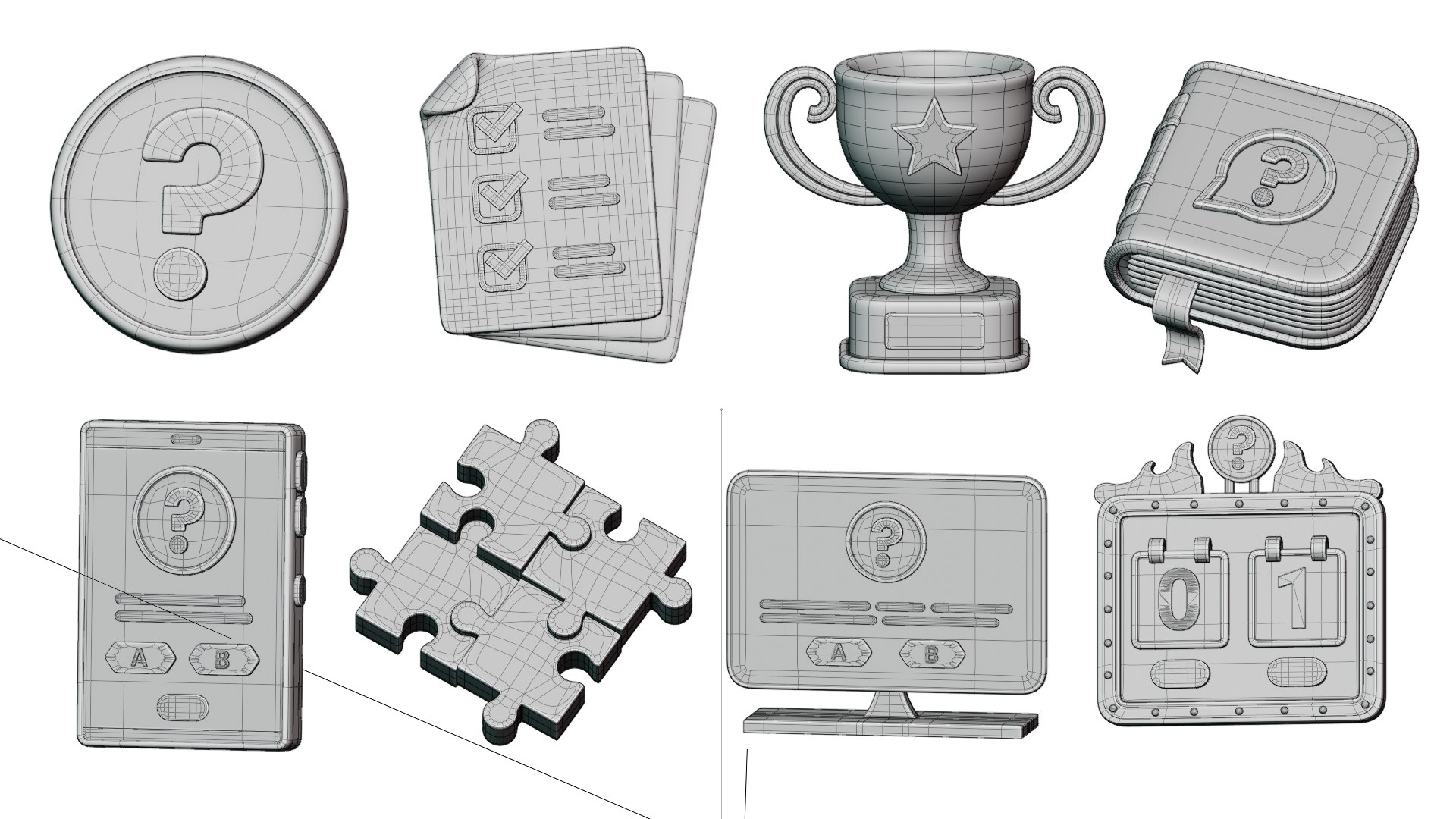 3D Quiz 3D Collection - TurboSquid 2329848