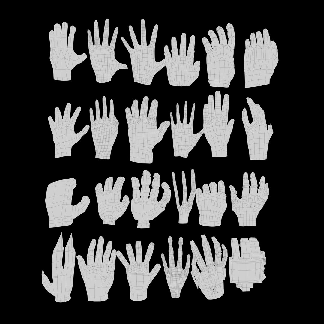 24 Hands Pack 3D Model - TurboSquid 2229145