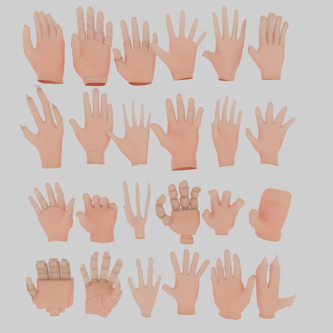 24 Hands Pack 3D Model - TurboSquid 2229145