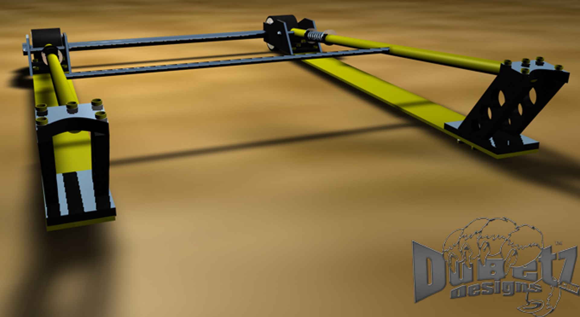 muscle car wheelie bars 3d model