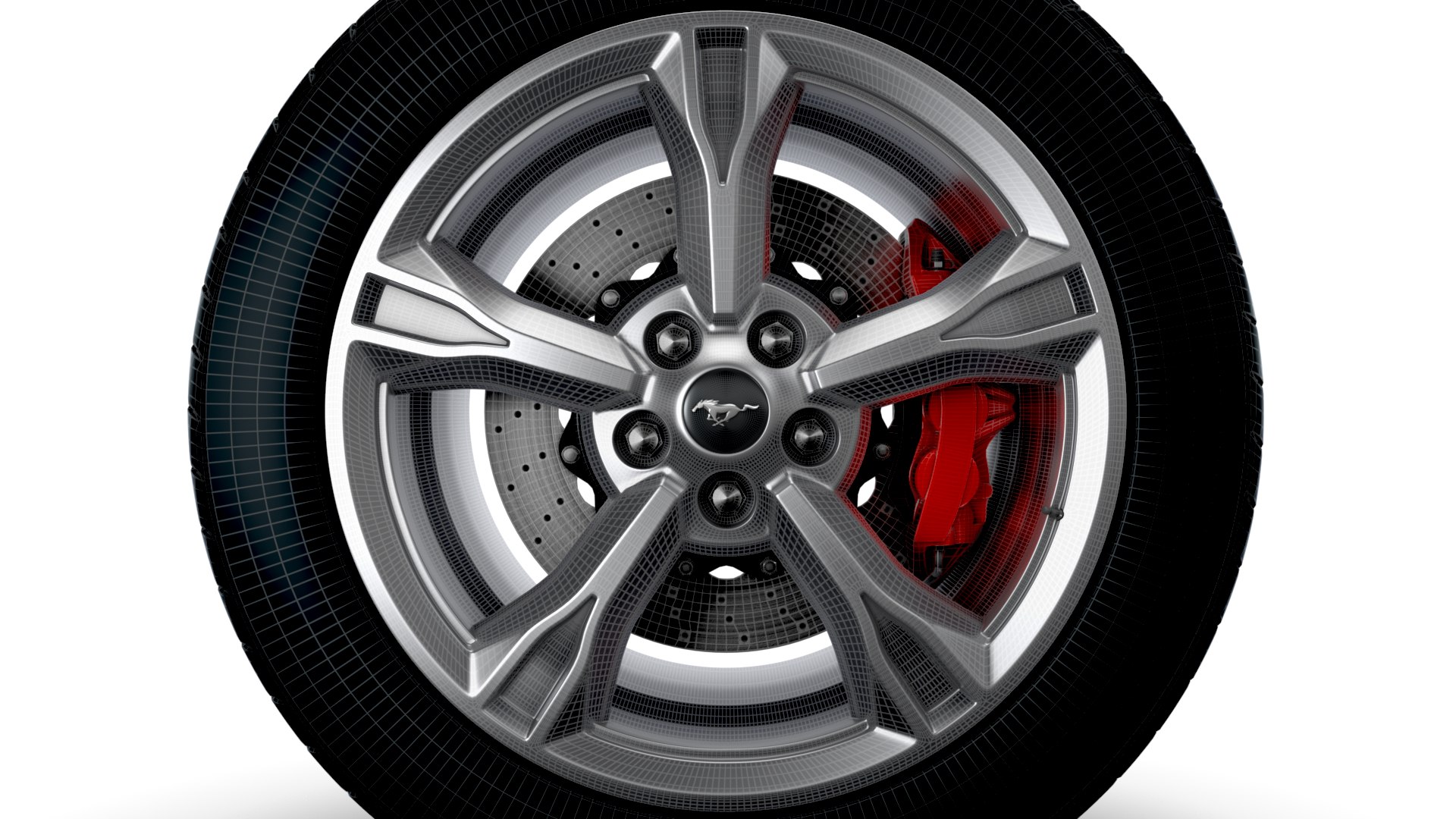 3D Ford Mustang GT Wheel - TurboSquid 2027135