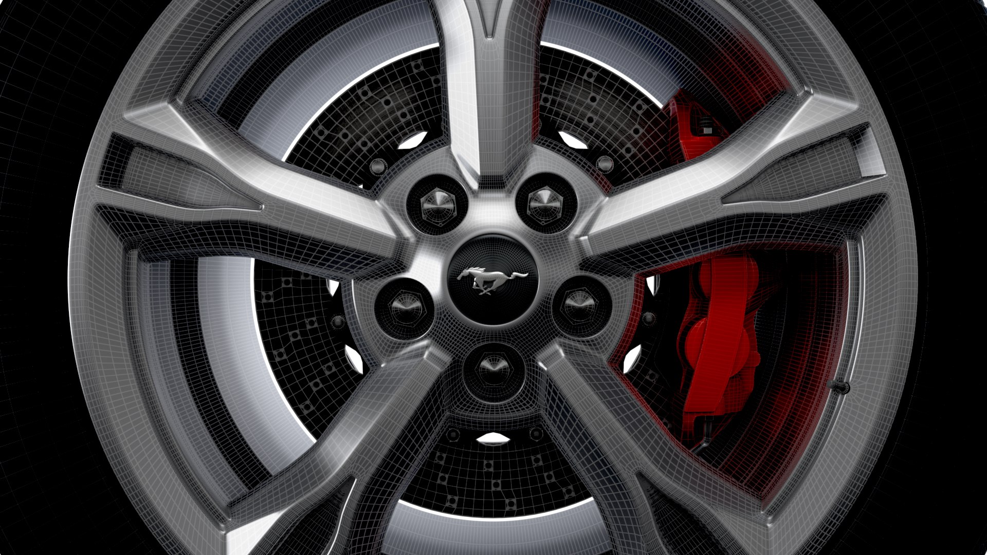 3D Ford Mustang GT Wheel - TurboSquid 2027135