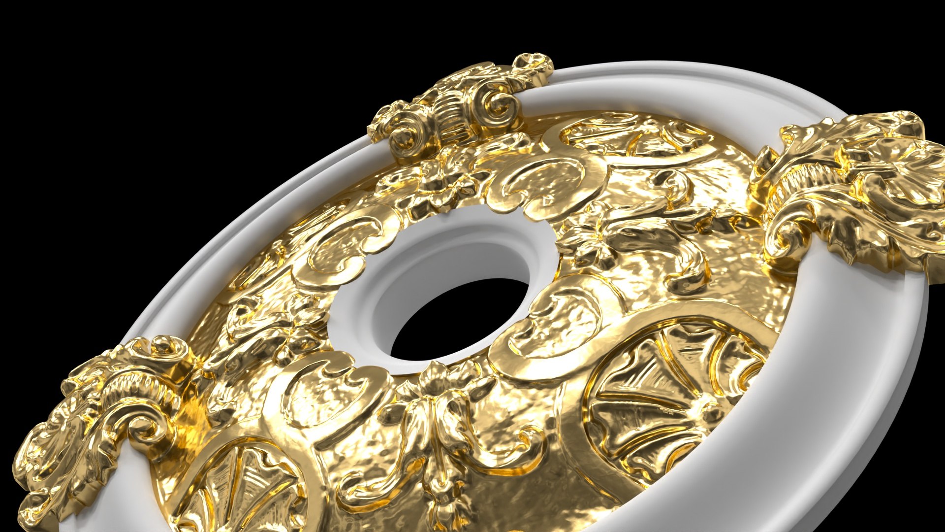 Ceiling Sockets Gypsum Plaster DR155 3D - TurboSquid 2034568