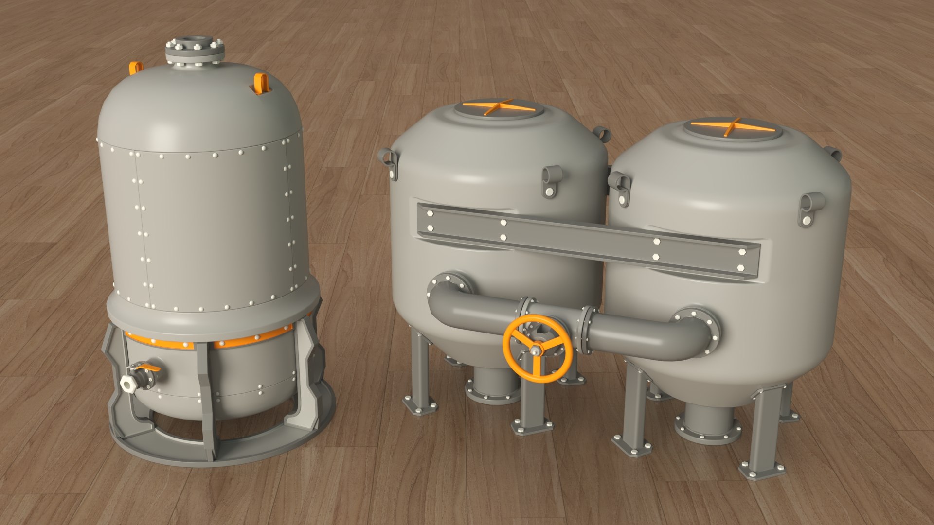 3D Industrial Tanks - Part - 4 - 30 Pieces Model - TurboSquid 2015151