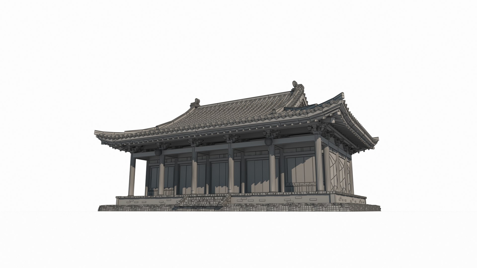 3D Model Ancient Asian Palace Architecture - TurboSquid 2495350