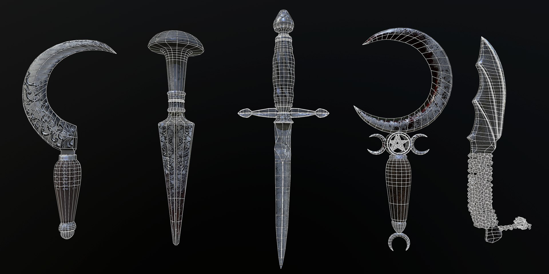 3D Ritual Knives Model - TurboSquid 1618791