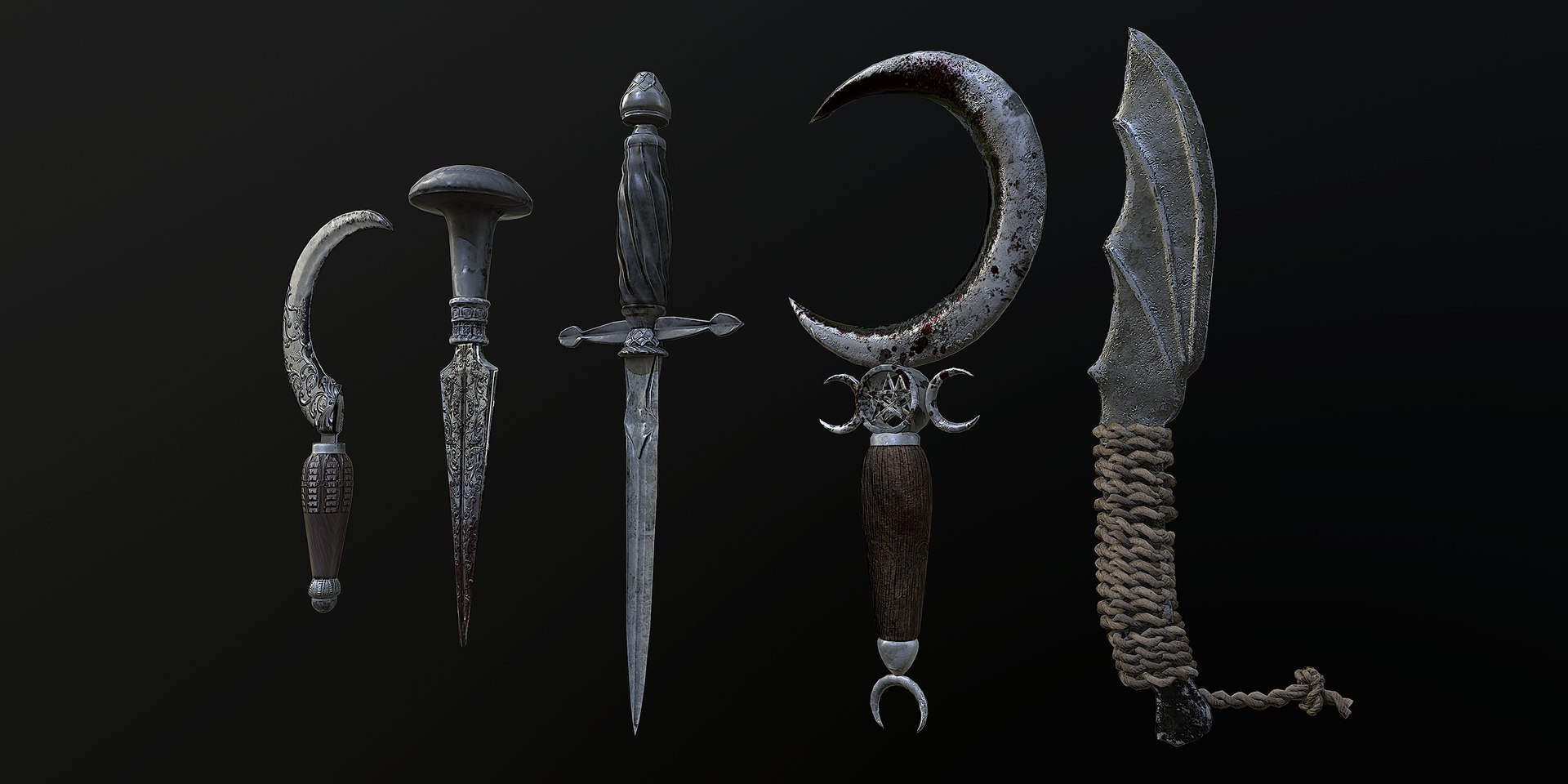 3D Ritual Knives Model - TurboSquid 1618791