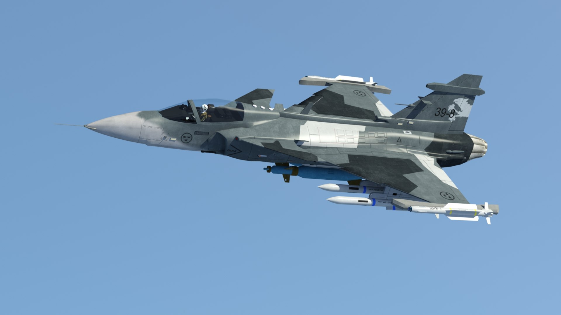 3D Saab Jas39 Gripen E Fighter Jet - TurboSquid 2107393