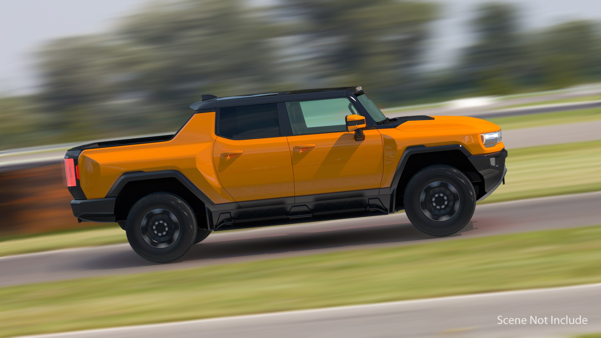 3D Luxury Electric SUT Truck Orange model - TurboSquid 2088632