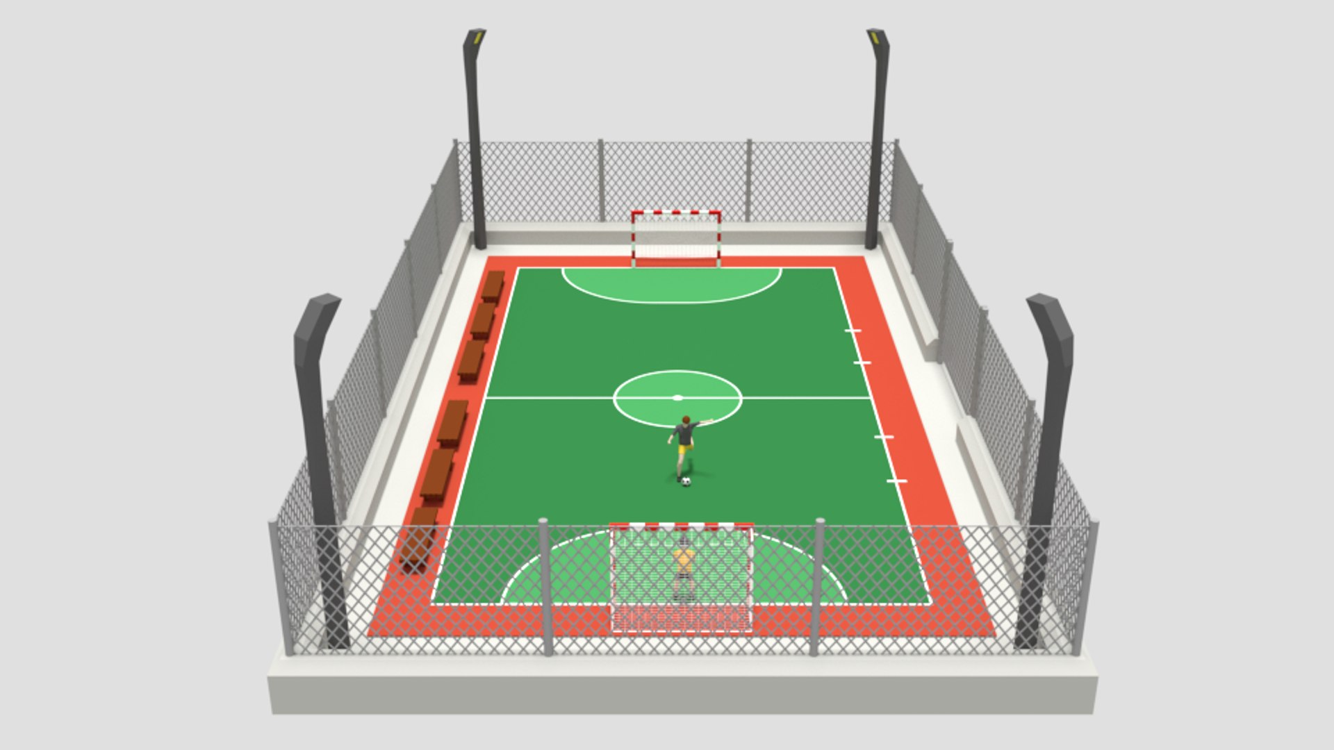 Cartoon Street Football Court 3D Model - TurboSquid 1517097