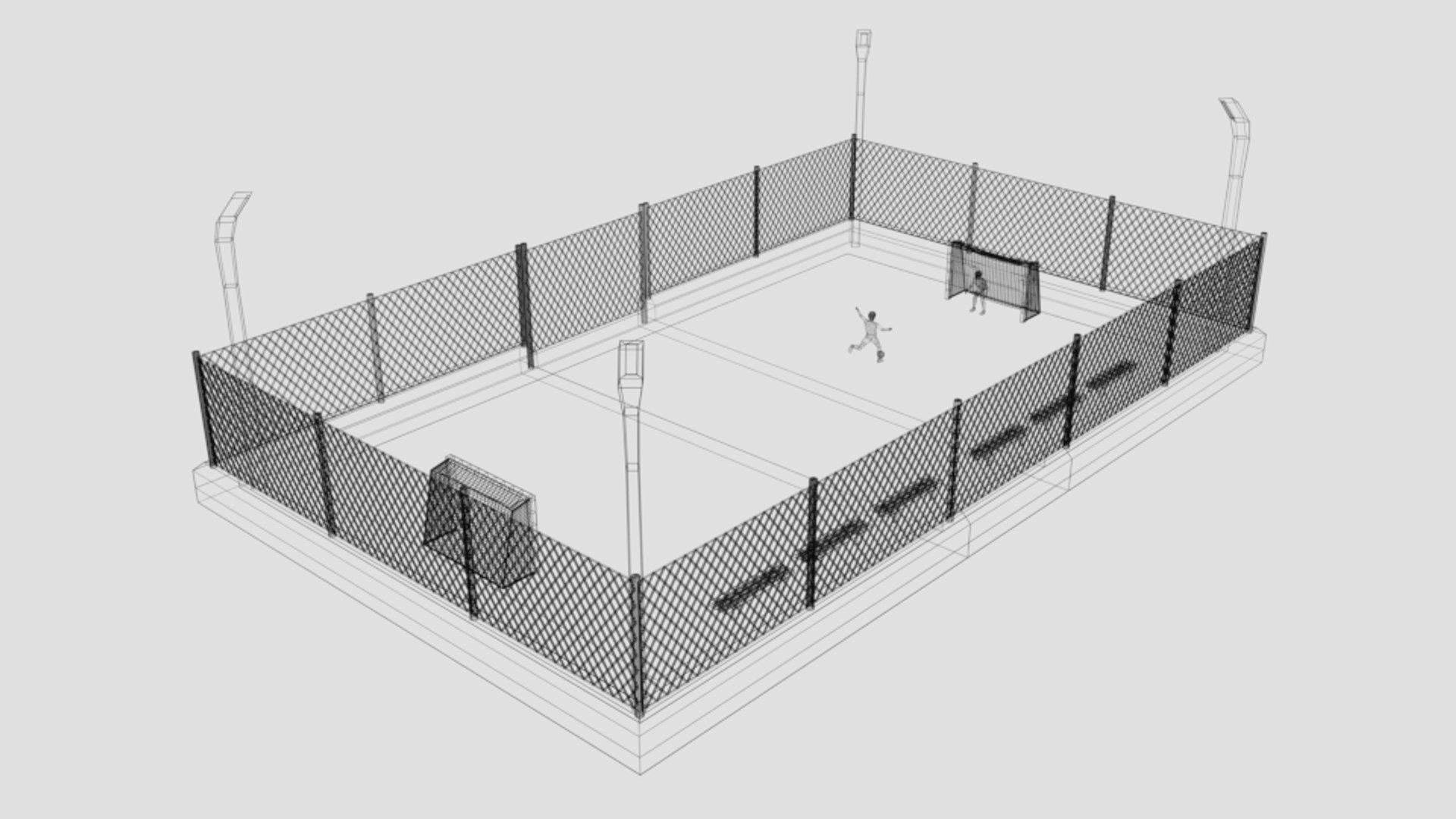 Cartoon Street Football Court 3D Model - TurboSquid 1517097