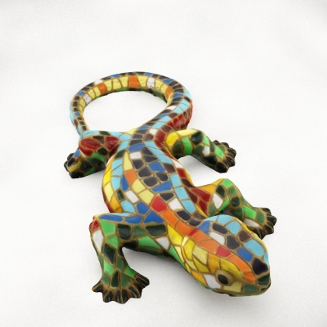 Free 3ds Model Lizard Mosaic
