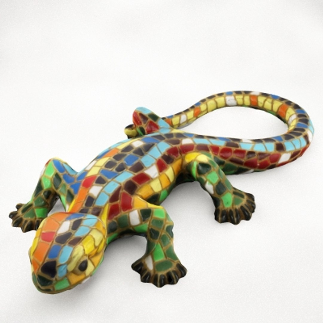 Free 3ds Model Lizard Mosaic