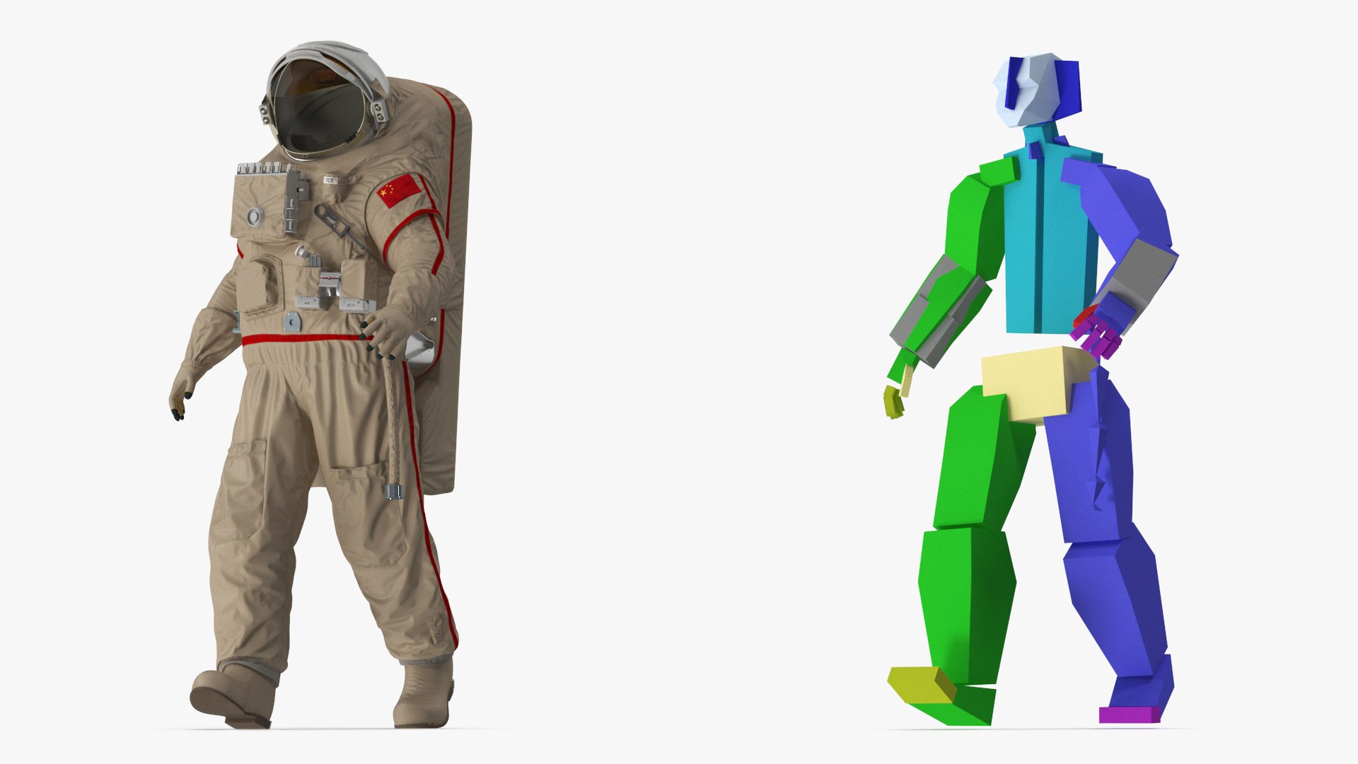 Astronaut Suit Haiying With Helmet Rigged 3D Model - TurboSquid 2230553