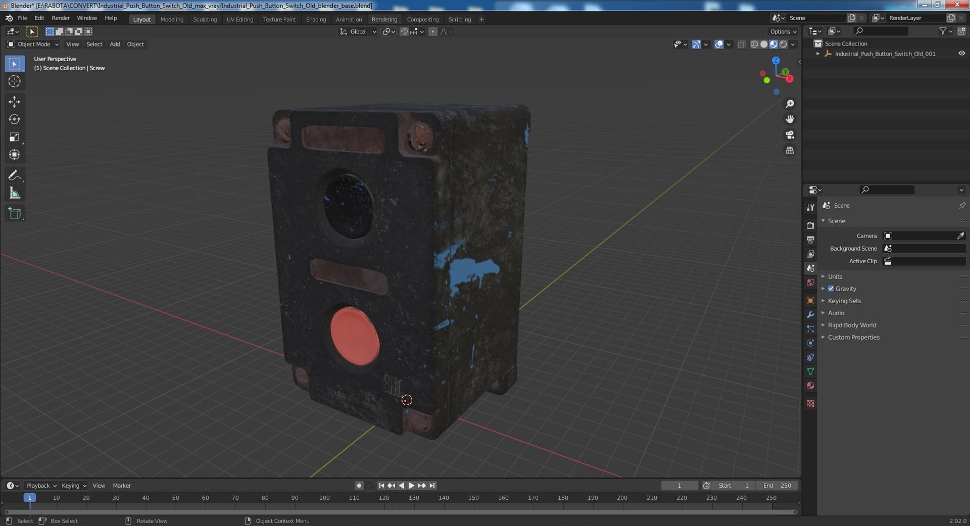 3D Industrial Push Button Switch Old Model - TurboSquid 1945014
