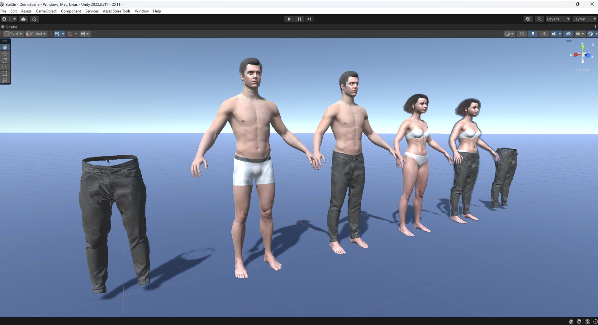 3D Pants 5 - MaleFemale - Rigged Humanoid Skeleton Model - TurboSquid 2262824