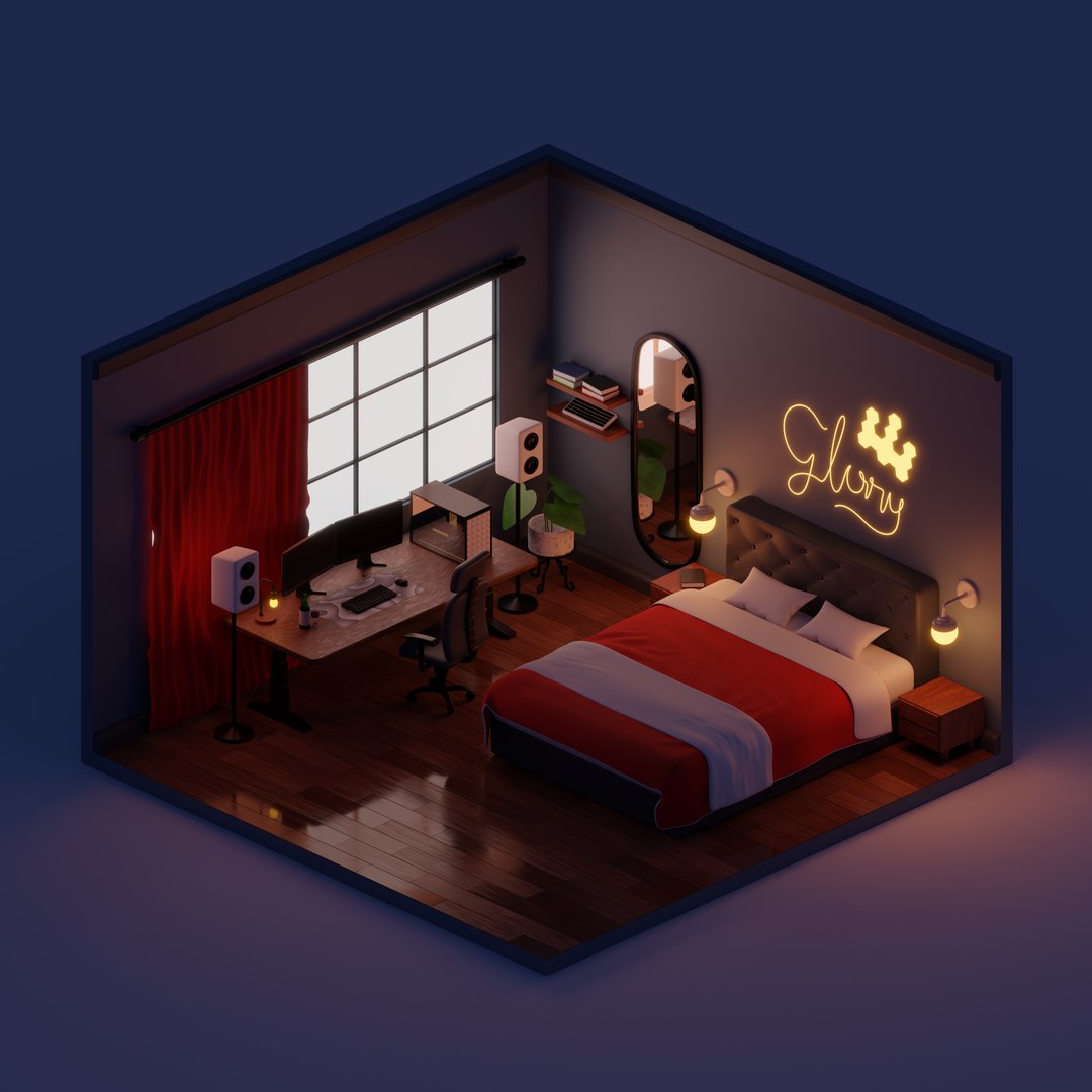 Isometric - Badroom Glory 3D Model - TurboSquid 2046850