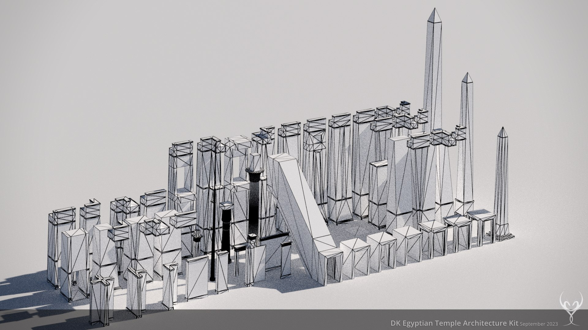 D Kit Egyptian Temple Architecture Kit 3D - TurboSquid 2121747