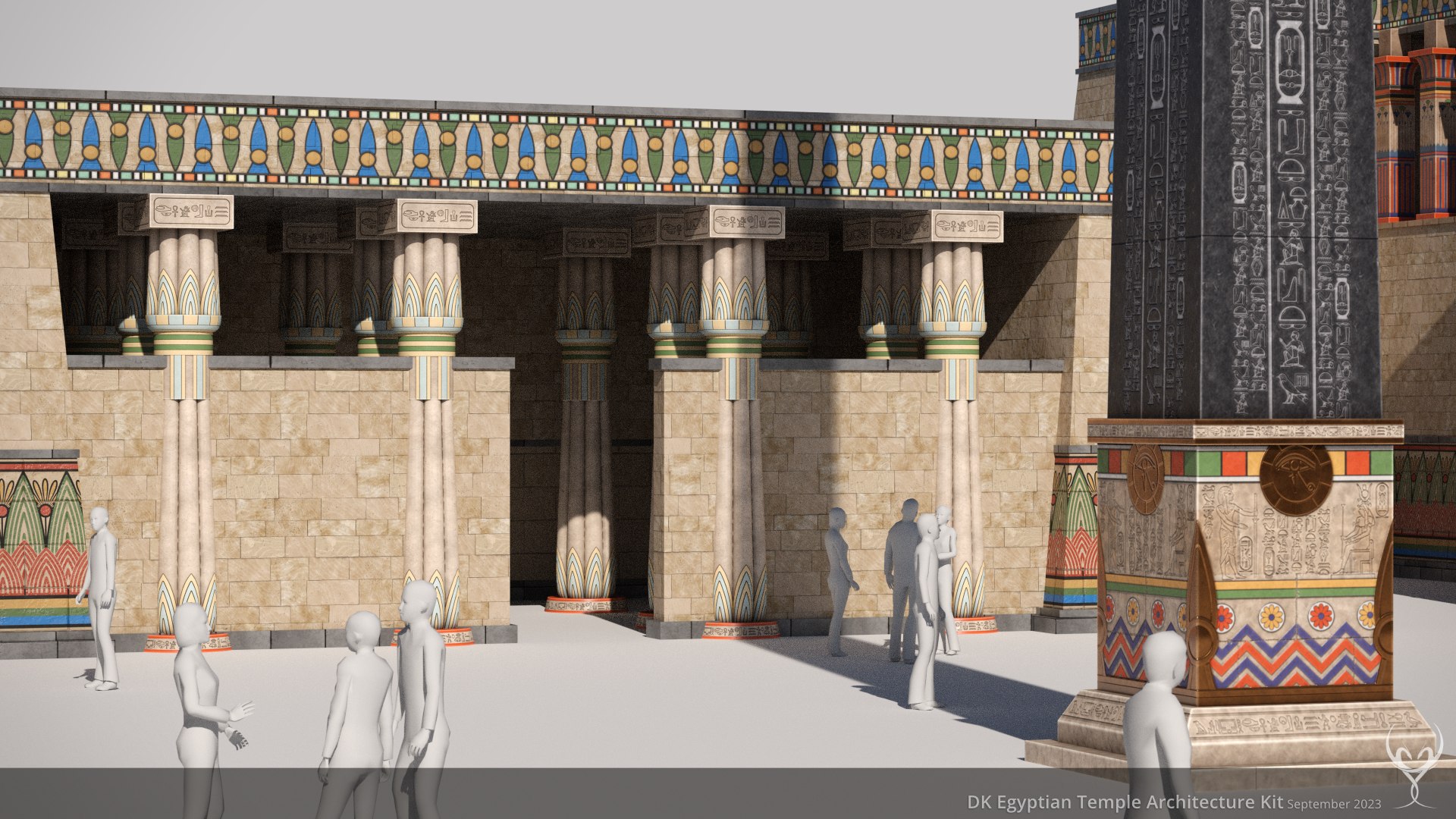 D Kit Egyptian Temple Architecture Kit 3D - TurboSquid 2121747