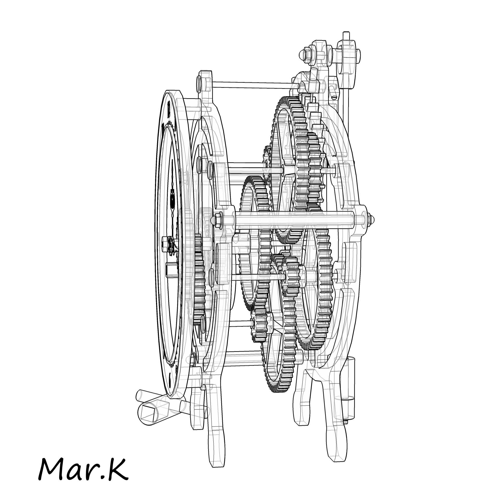 clock clockwork 3d model