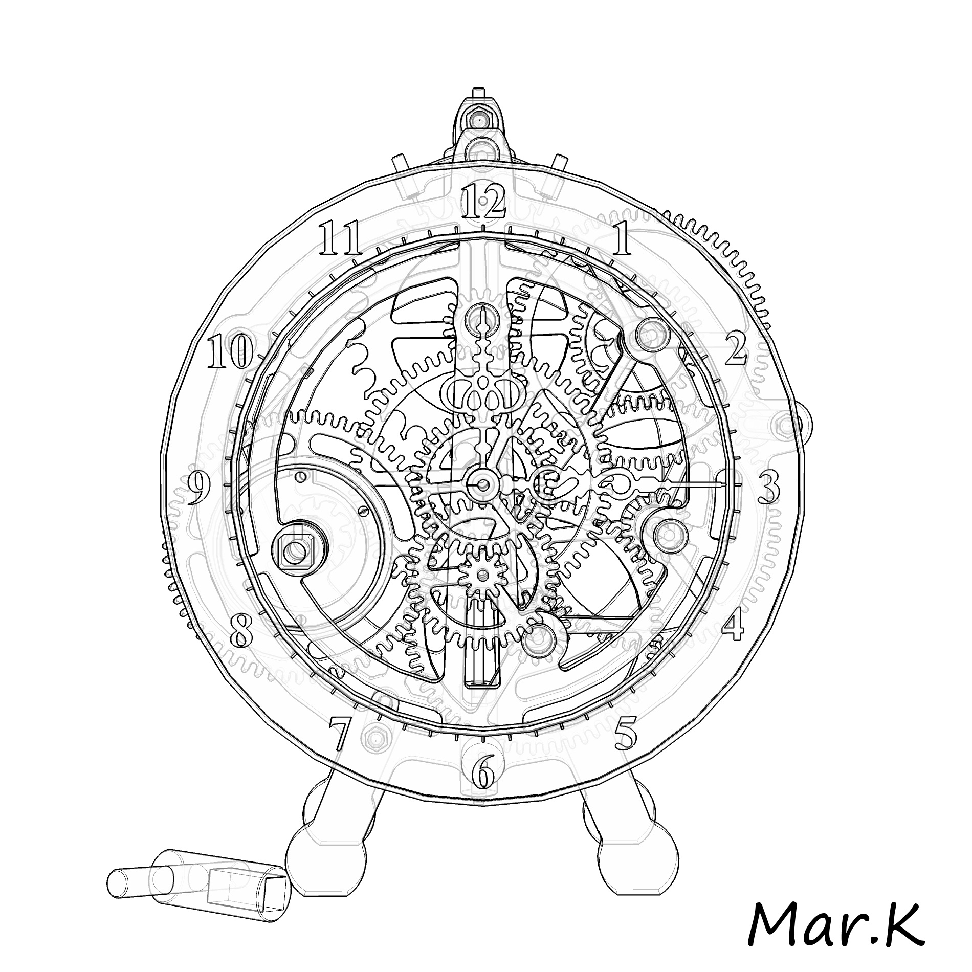clock clockwork 3d model