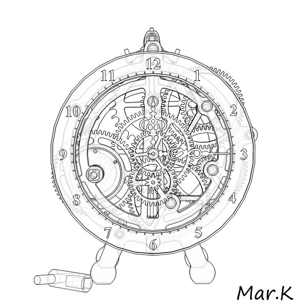 clock clockwork 3d model