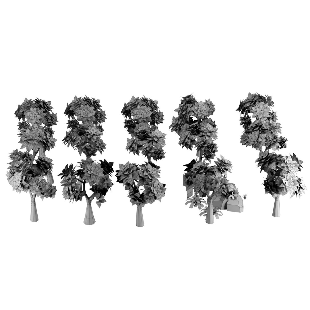 Free Free Fantasy Stylized Trees And Foliage 3D Model - TurboSquid 2134446