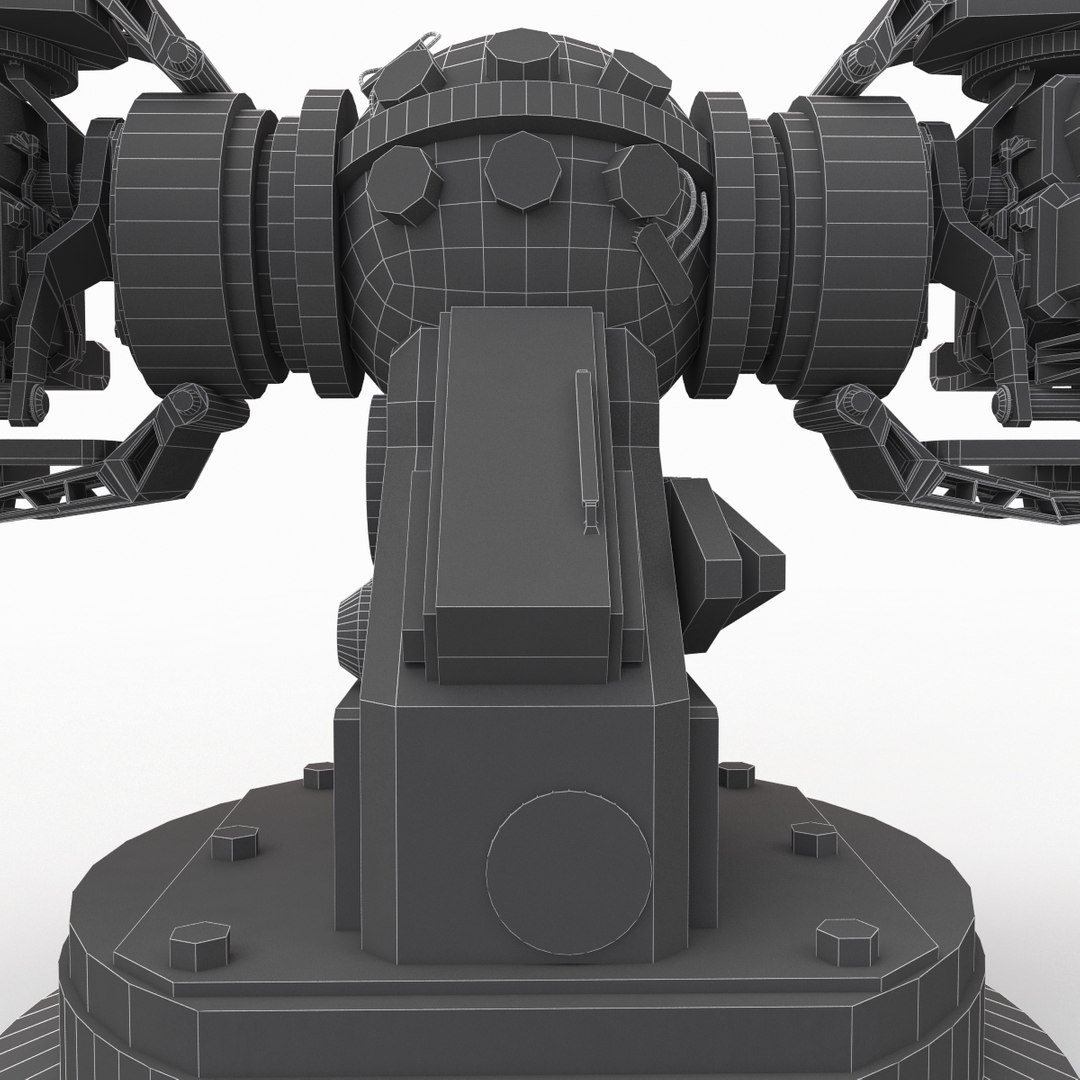 3d plasma turret sci-fi model