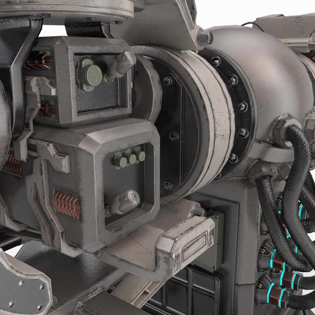 3d plasma turret sci-fi model