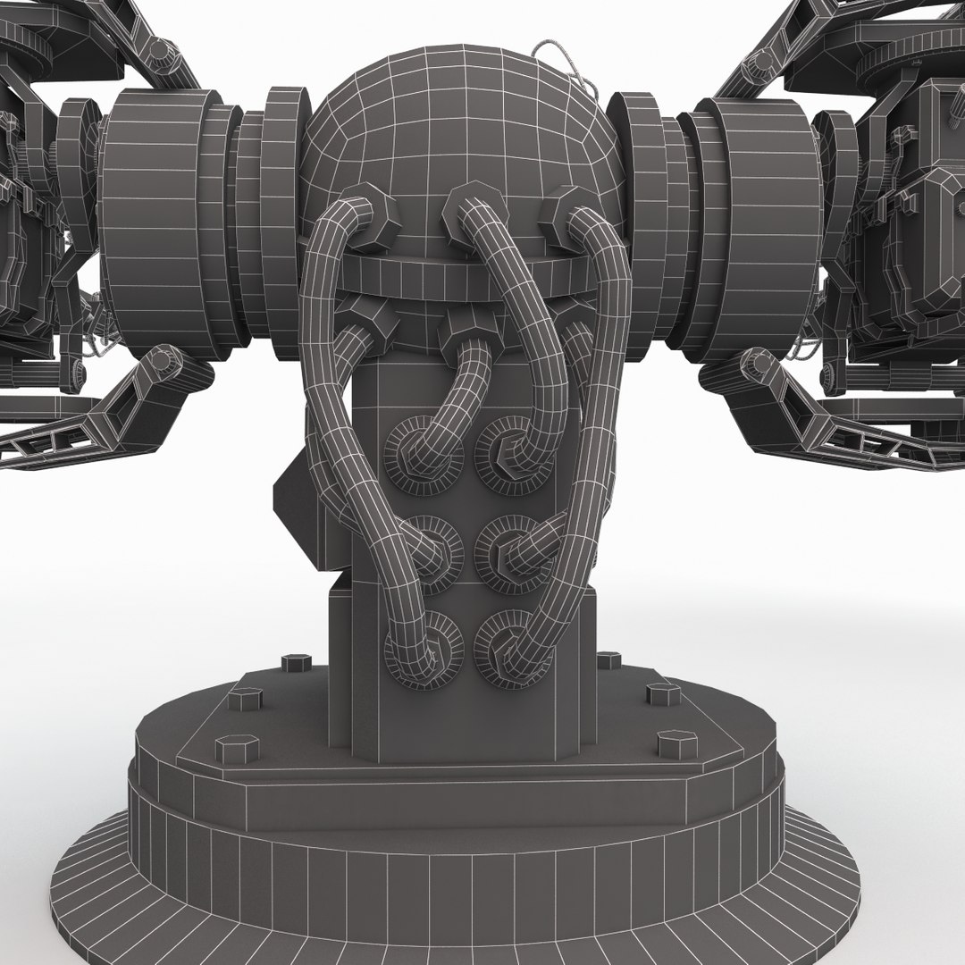 3d plasma turret sci-fi model