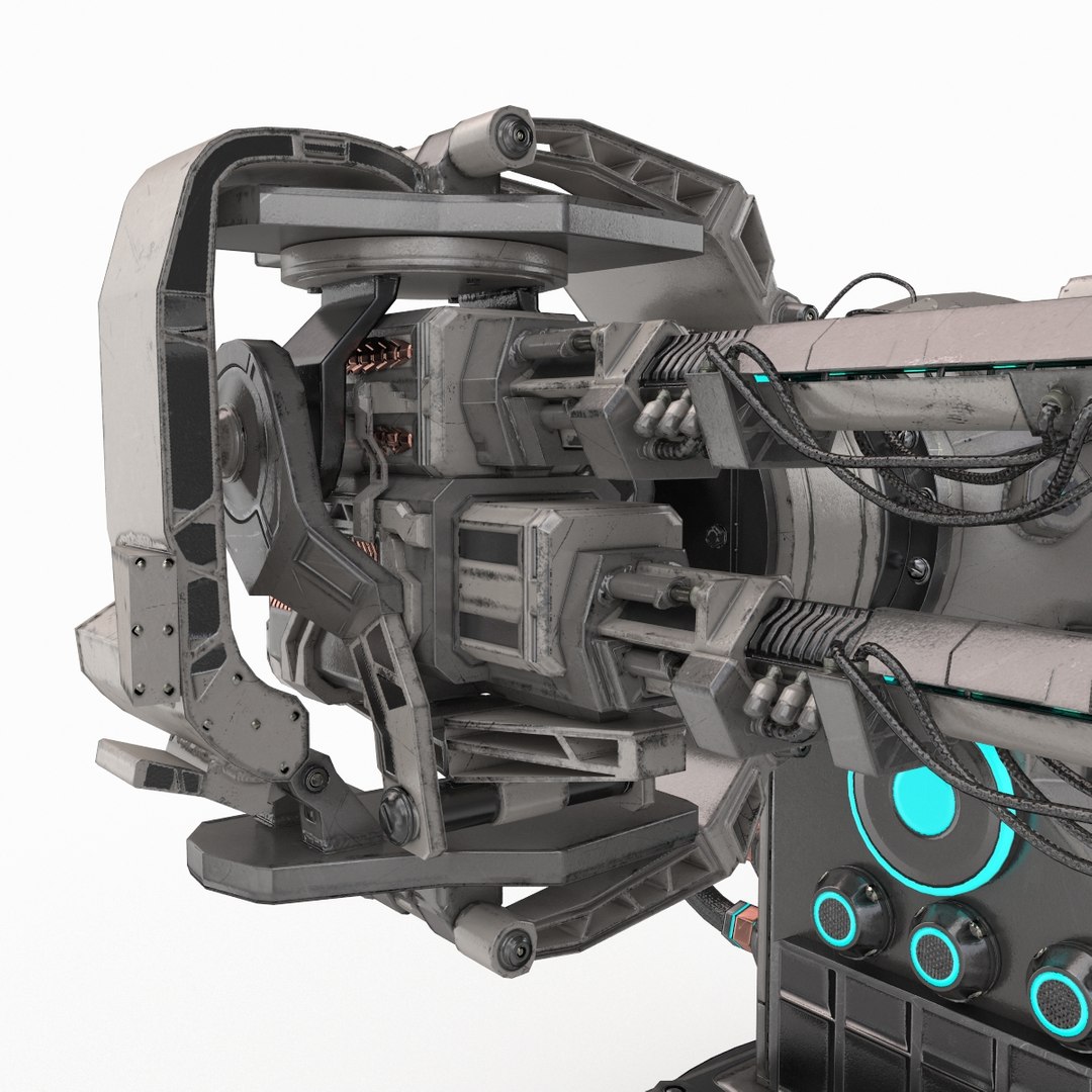 3d plasma turret sci-fi model