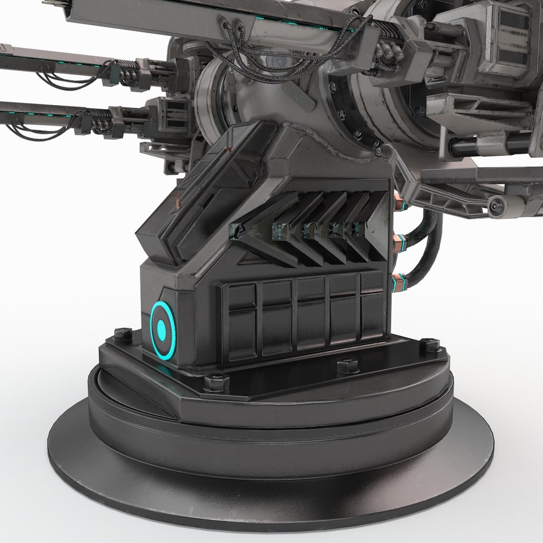 3d plasma turret sci-fi model