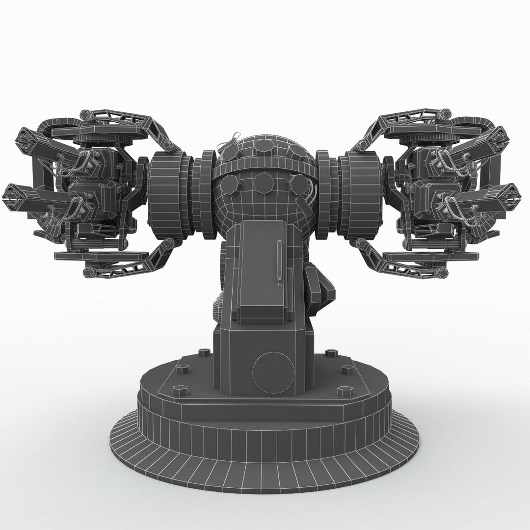 3d plasma turret sci-fi model
