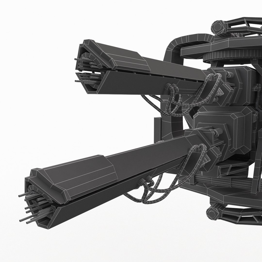 3d plasma turret sci-fi model