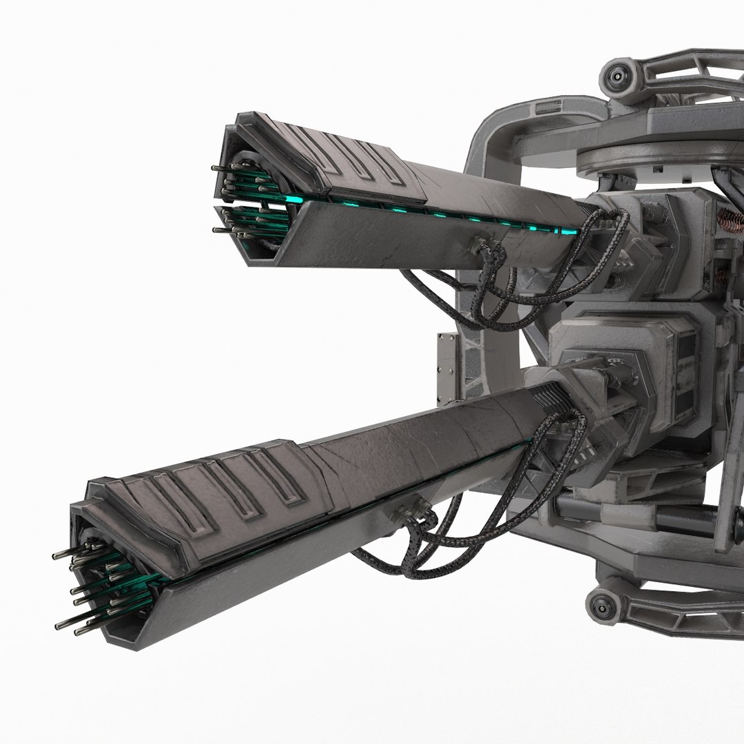 3d plasma turret sci-fi model