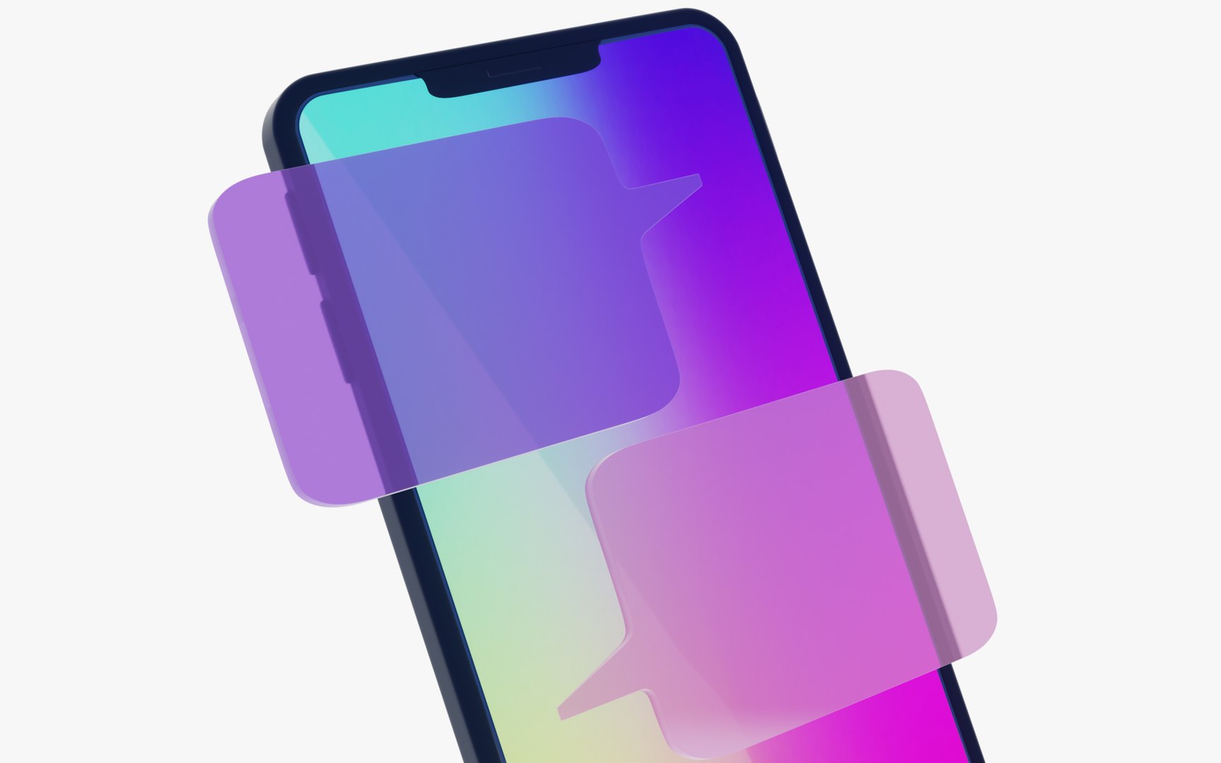 3D model Smartphone with text bubbles and cartoon hand - TurboSquid 2177413