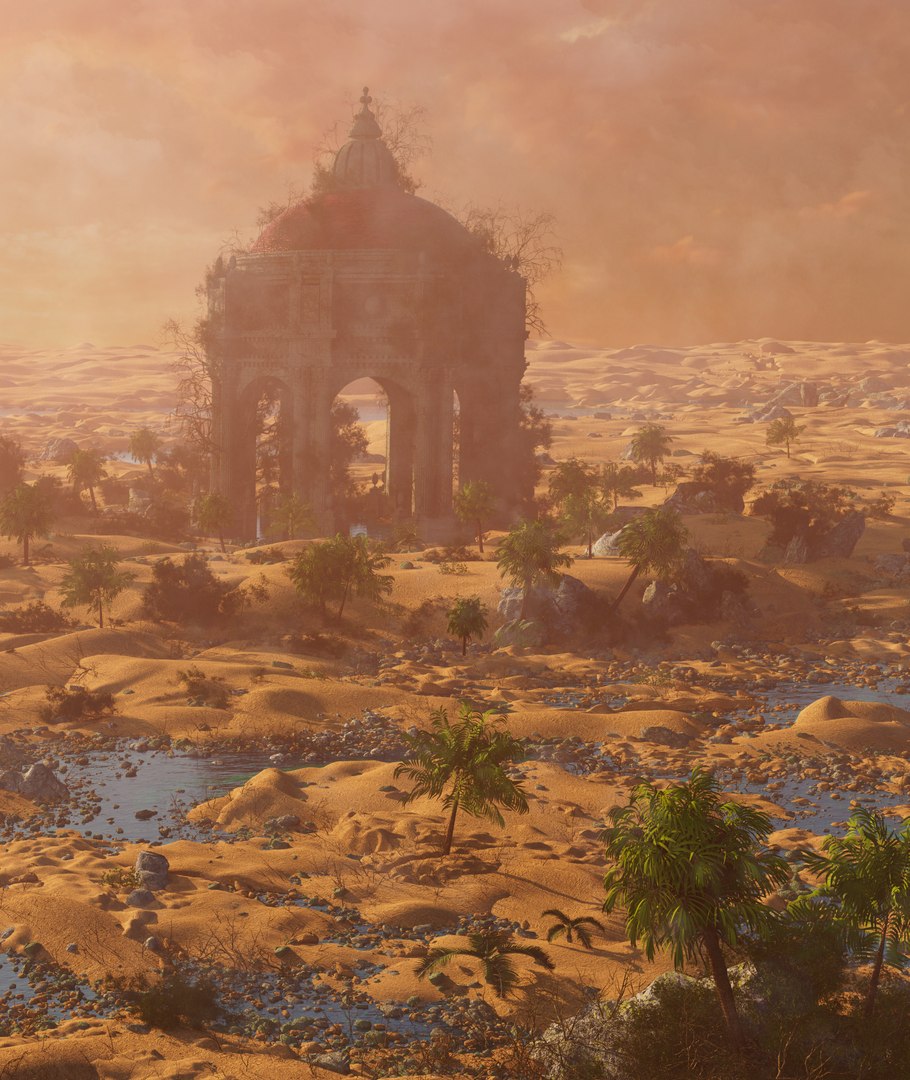 Lost Oasis Temple 3D Model - TurboSquid 2034019
