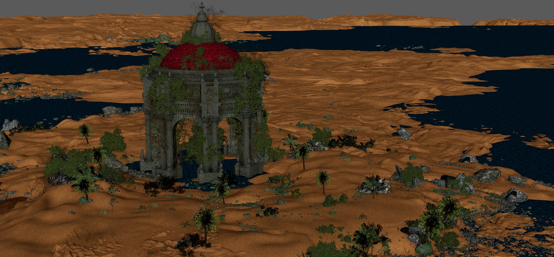 Lost Oasis Temple 3D Model - TurboSquid 2034019