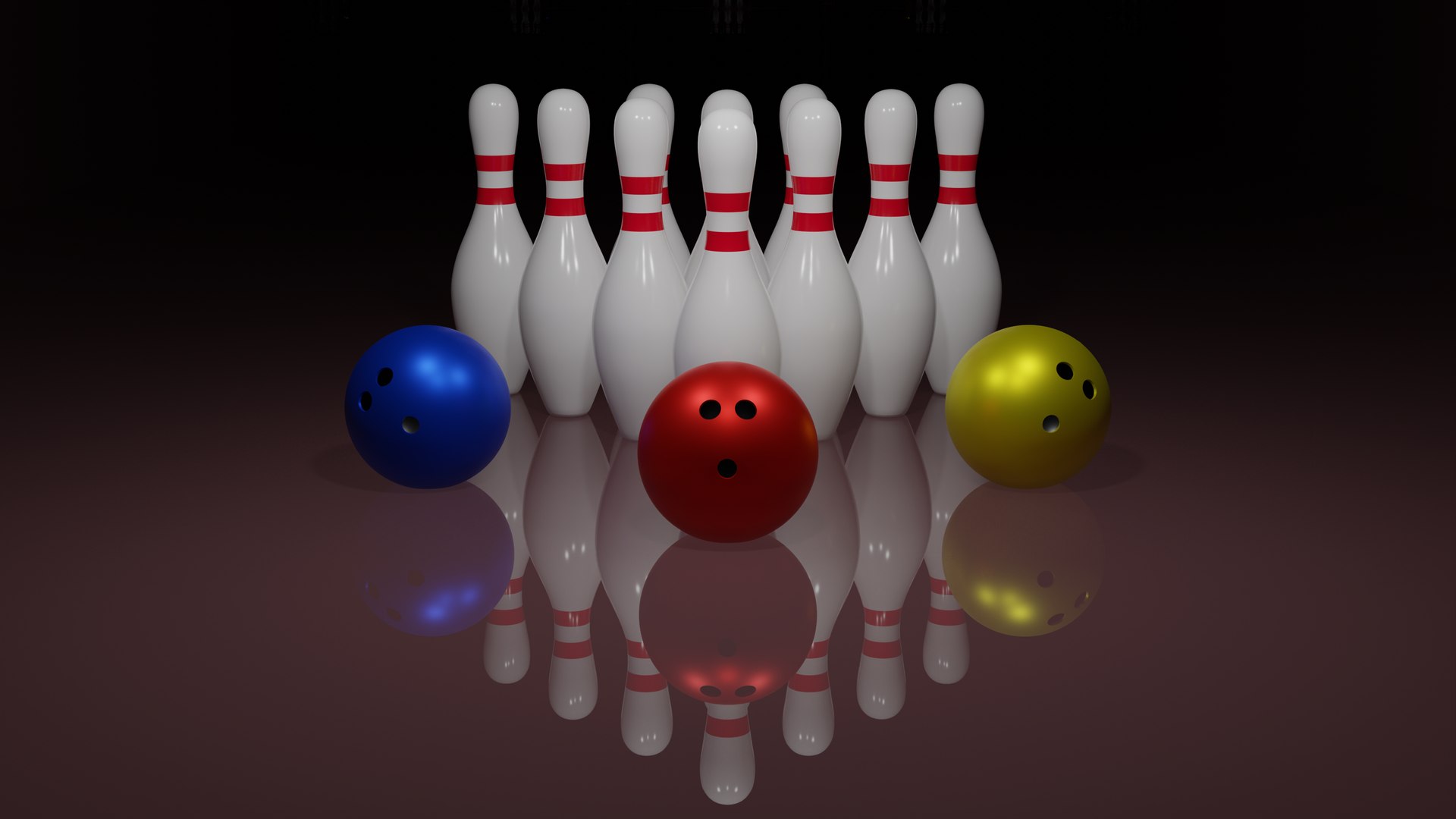 Bowling Ball And Pins 3D Model - TurboSquid 2148725