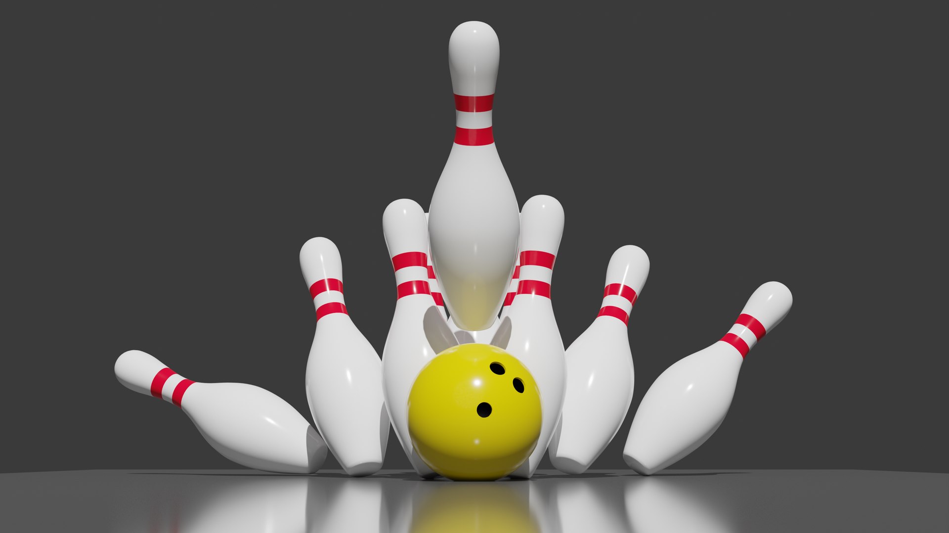 Bowling Ball And Pins 3D Model - TurboSquid 2148725