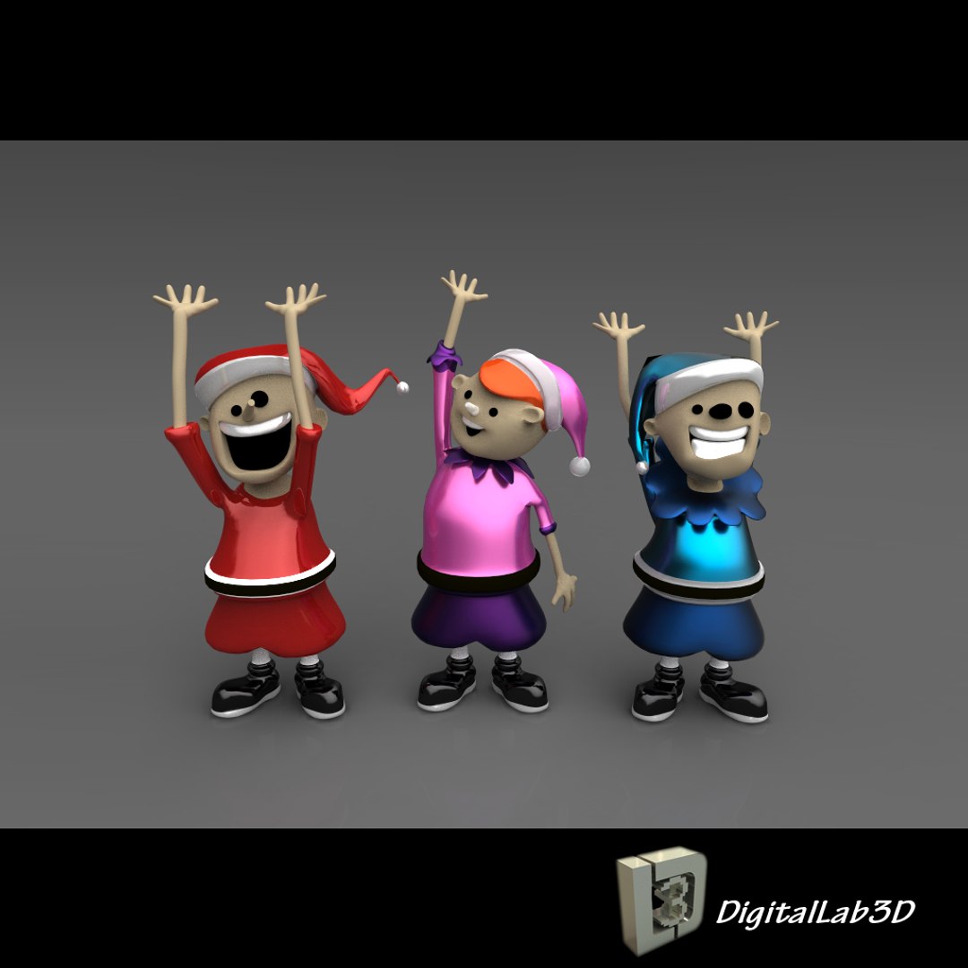 christmas elves 3d model