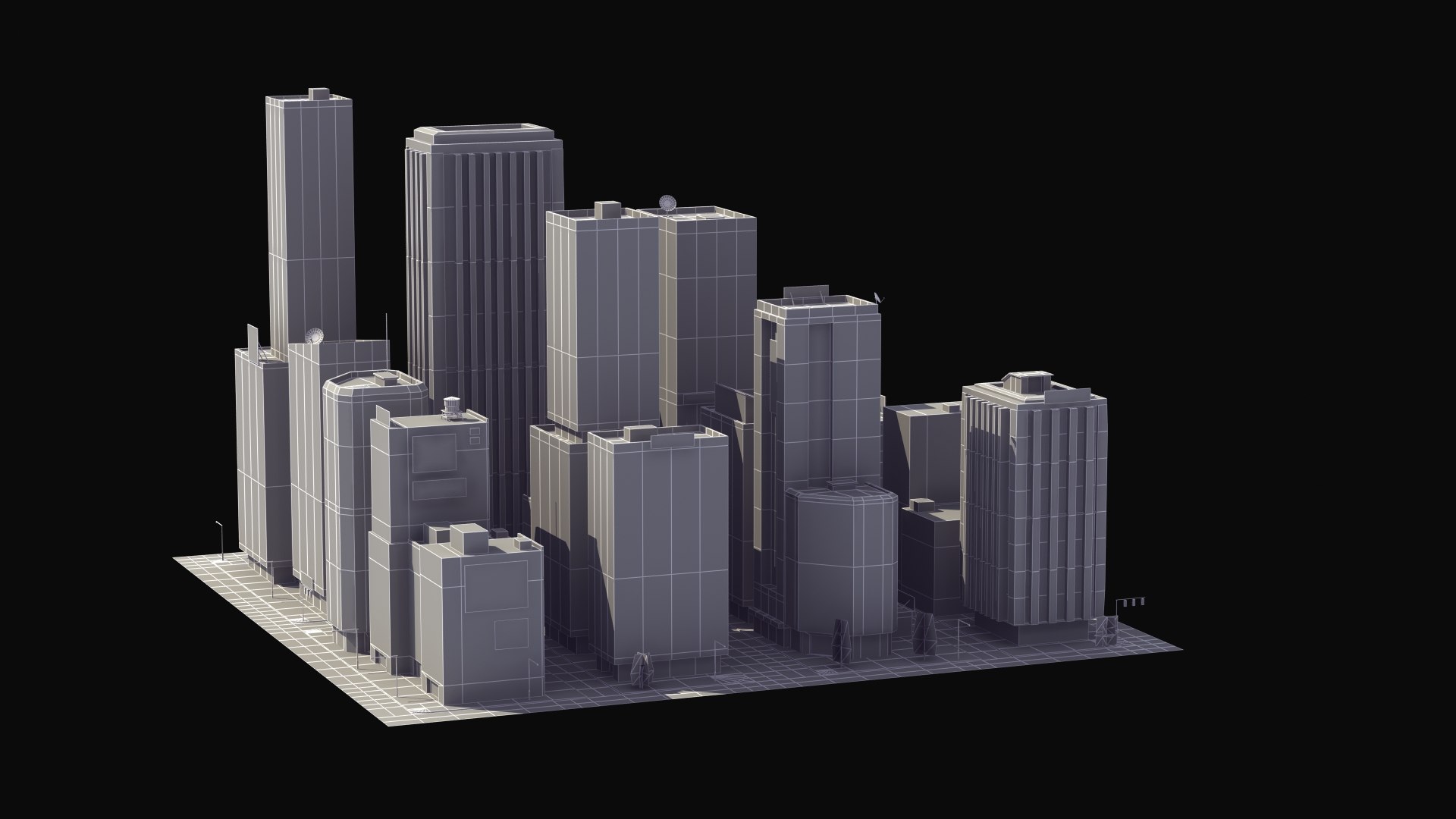 3D city block skyscraper - TurboSquid 1654464
