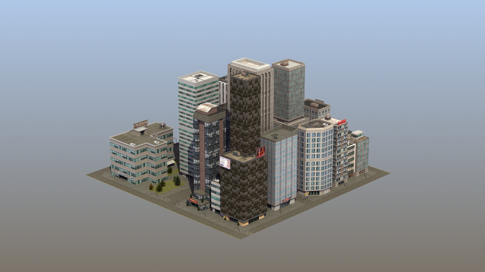 3D city block skyscraper - TurboSquid 1654464