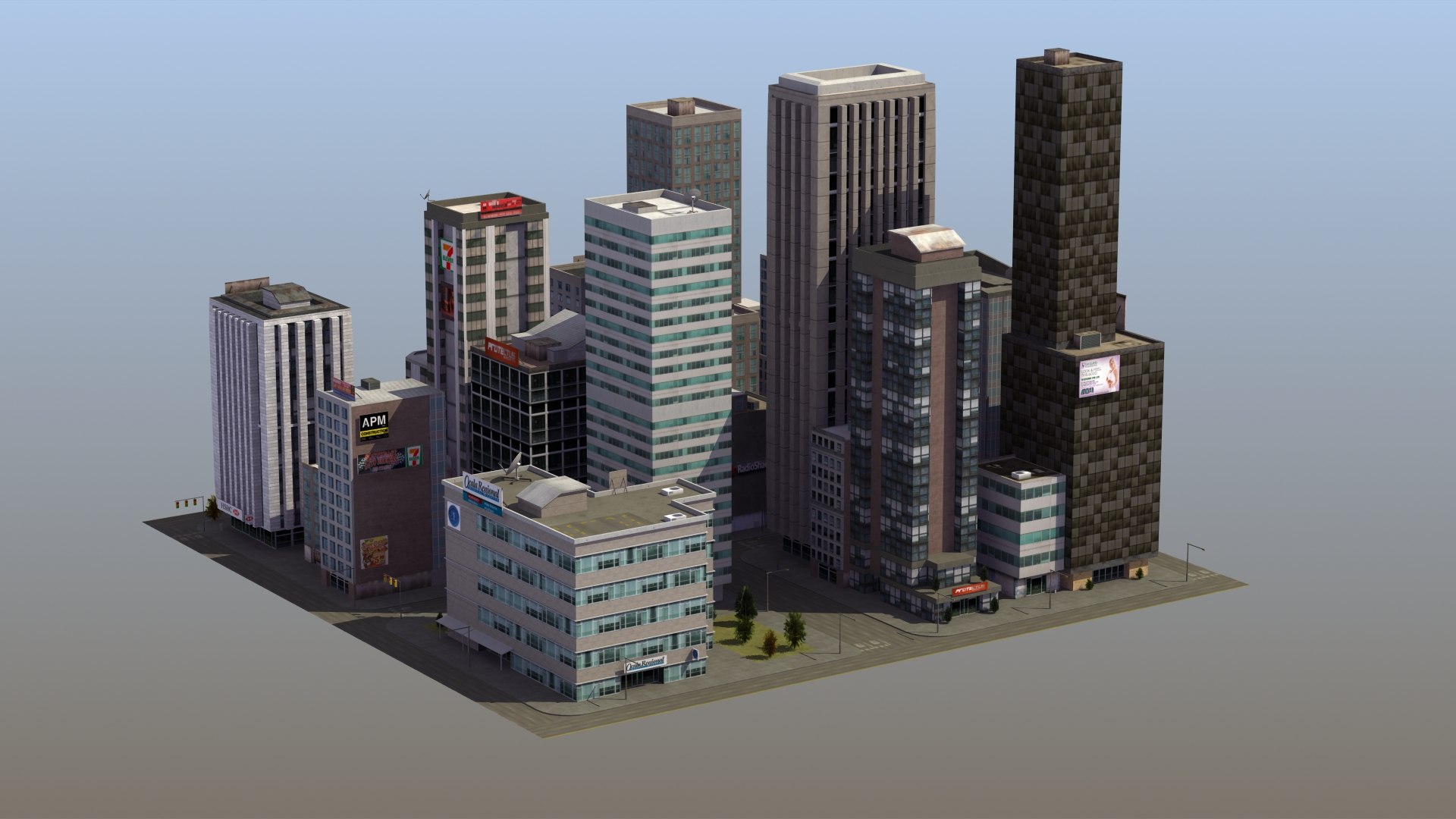 3D City Block Skyscraper - TurboSquid 1654464