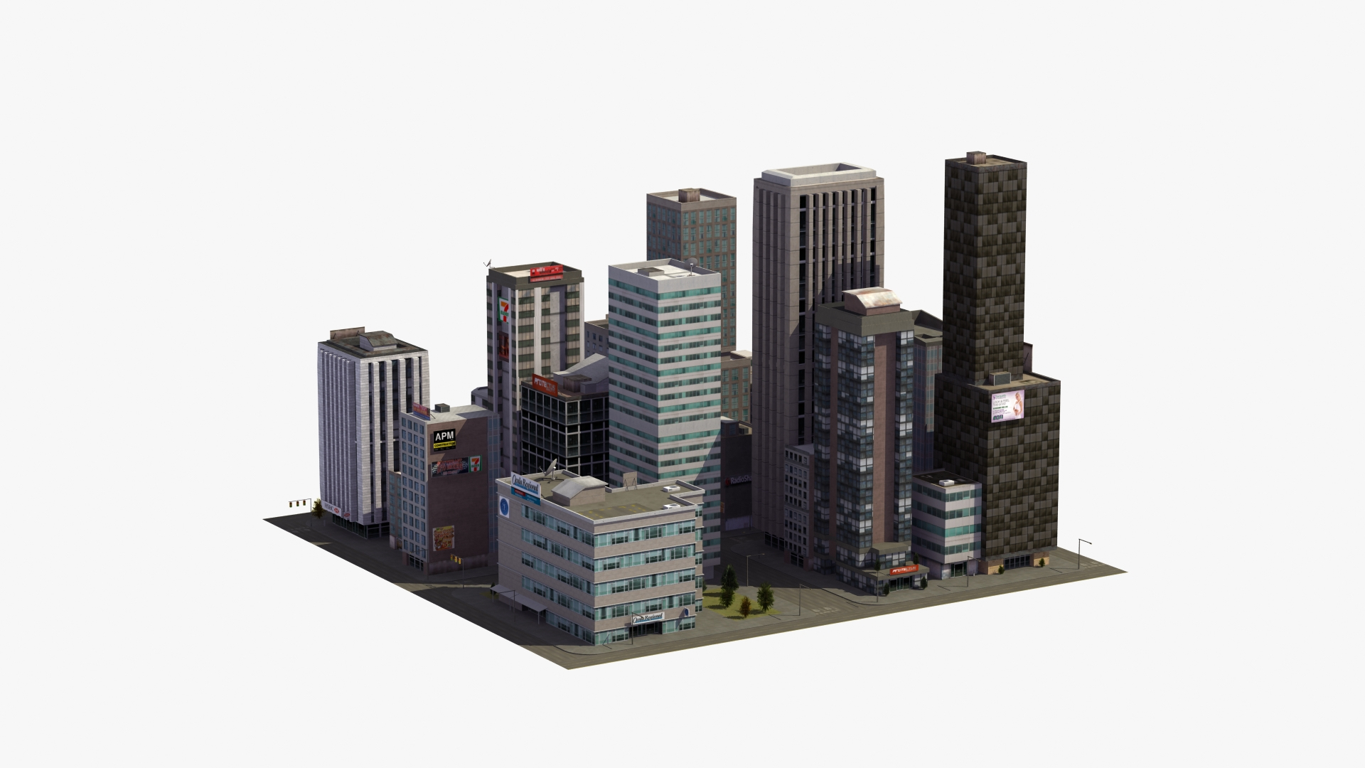 3D City Block Skyscraper - TurboSquid 1654464