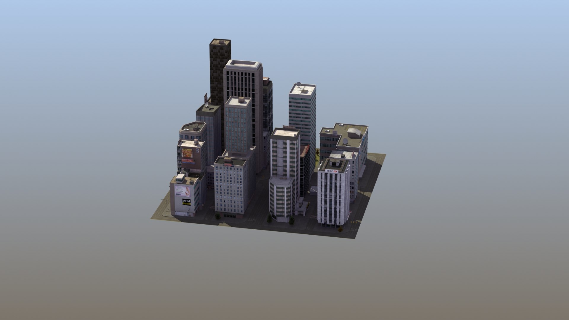 3D city block skyscraper - TurboSquid 1654464